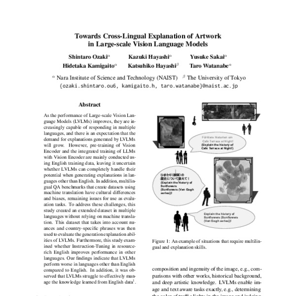 Towards Cross-Lingual Explanation of Artwork in Large-scale Vision Language Models - ACL Anthology