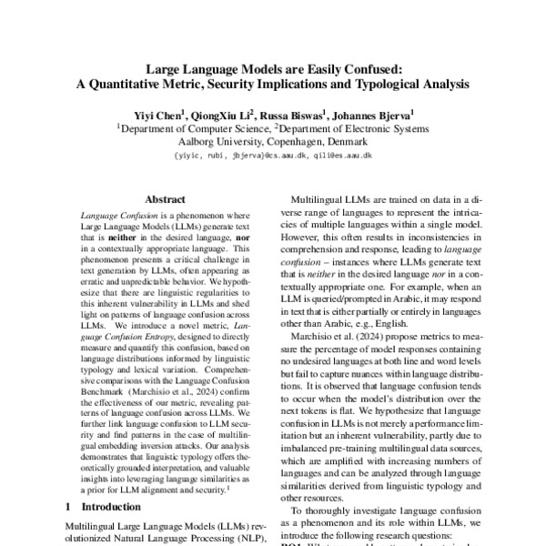 Large Language Models are Easily Confused: A Quantitative Metric, Security Implications and ...
