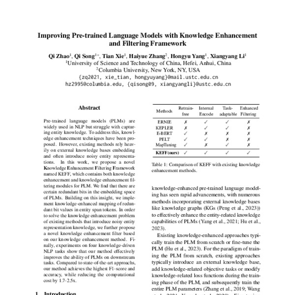 Improving Pre-trained Language Models with Knowledge Enhancement and Filtering Framework - ACL ...