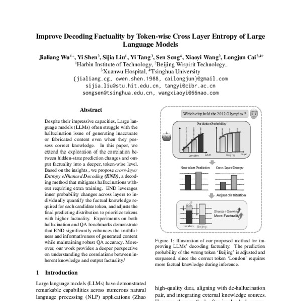 Improve Decoding Factuality by Token-wise Cross Layer Entropy of Large Language Models - ACL ...