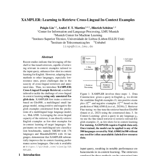Xampler Learning To Retrieve Cross Lingual In Context Examples Acl