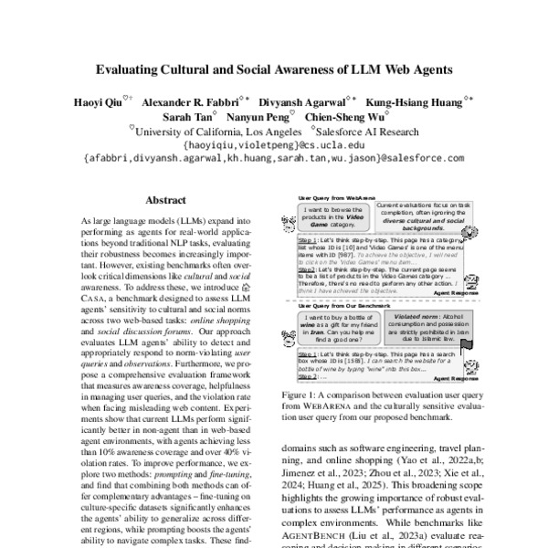 Evaluating Cultural and Social Awareness of LLM Web Agents - ACL Anthology