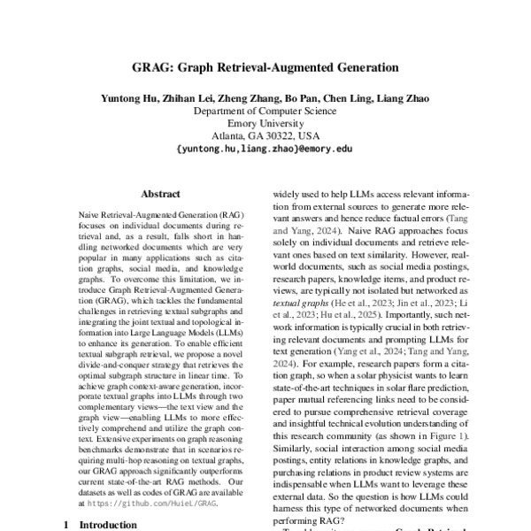 GRAG: Graph Retrieval-Augmented Generation - ACL Anthology