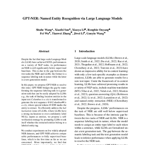 Gpt Ner Named Entity Recognition Via Large Language Models Acl Anthology