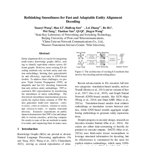 Rethinking Smoothness For Fast And Adaptable Entity Alignment Decoding Acl Anthology