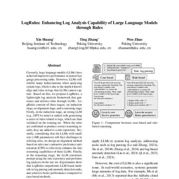 LogRules: Enhancing Log Analysis Capability of Large Language Models through Rules - ACL Anthology