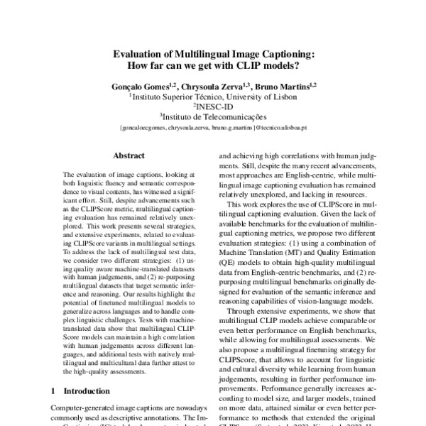 Evaluation of Multilingual Image Captioning: How far can we get with CLIP models? - ACL Anthology