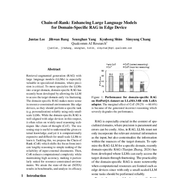 Chain-of-Rank: Enhancing Large Language Models for Domain-Specific RAG ...