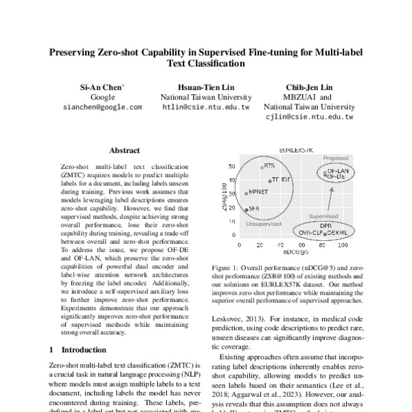 Preserving Zero-shot Capability in Supervised Fine-tuning for Multi-label Text Classification ...