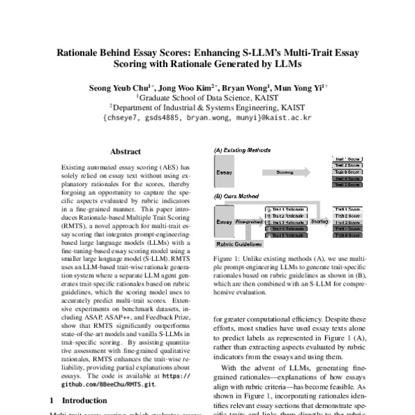 Rationale Behind Essay Scores: Enhancing S-LLM’s Multi-Trait Essay Scoring with Rationale ...