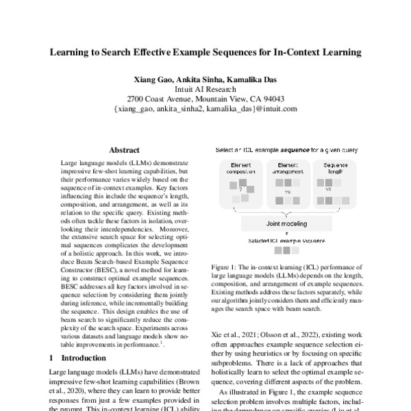 Learning to Search Effective Example Sequences for In-Context Learning - ACL Anthology