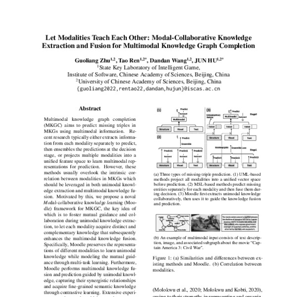Let Modalities Teach Each Other: Modal-Collaborative Knowledge Extraction and Fusion for ...