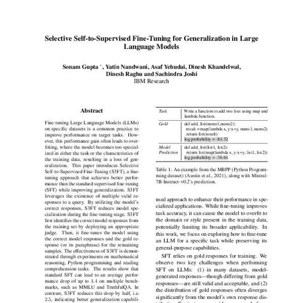 Selective Self-to-Supervised Fine-Tuning for Generalization in Large Language Models - ACL Anthology