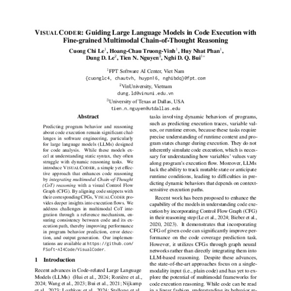 VisualCoder: Guiding Large Language Models in Code Execution with Fine-grained Multimodal Chain ...