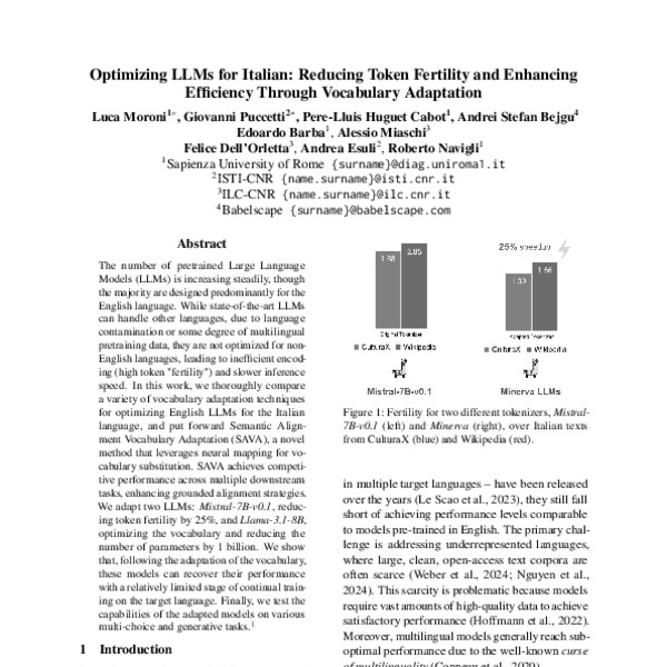 Optimizing LLMs for Italian: Reducing Token Fertility and Enhancing Efficiency Through ...