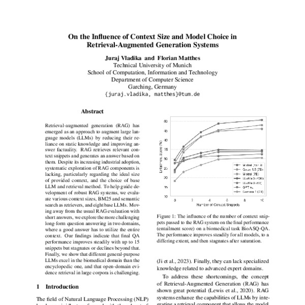 On the Influence of Context Size and Model Choice in Retrieval-Augmented Generation Systems ...