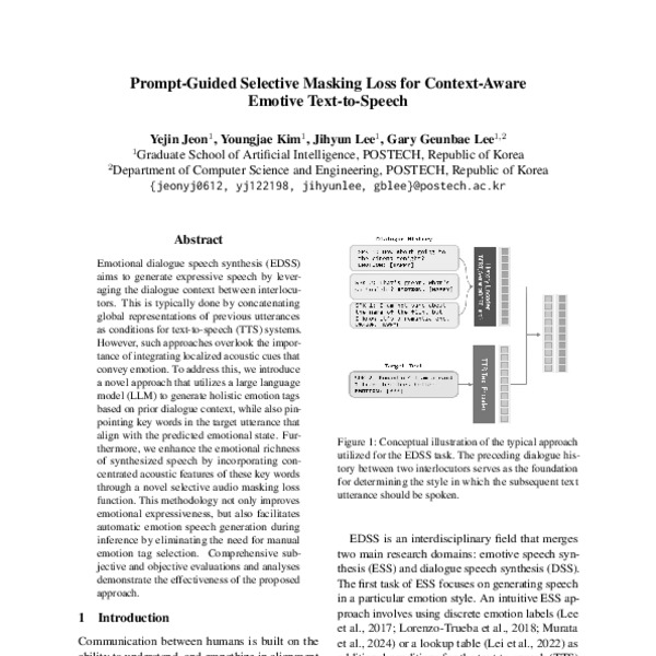Prompt-Guided Selective Masking Loss for Context-Aware Emotive Text-to-Speech - ACL Anthology