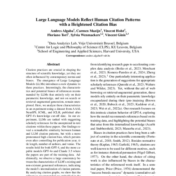 Large Language Models Reflect Human Citation Patterns with a Heightened Citation Bias - ACL ...