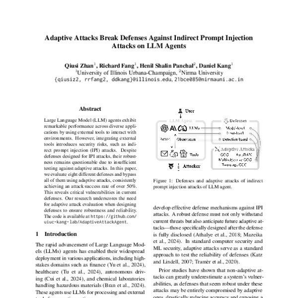 Adaptive Attacks Break Defenses Against Indirect Prompt Injection Attacks on LLM Agents - ACL ...