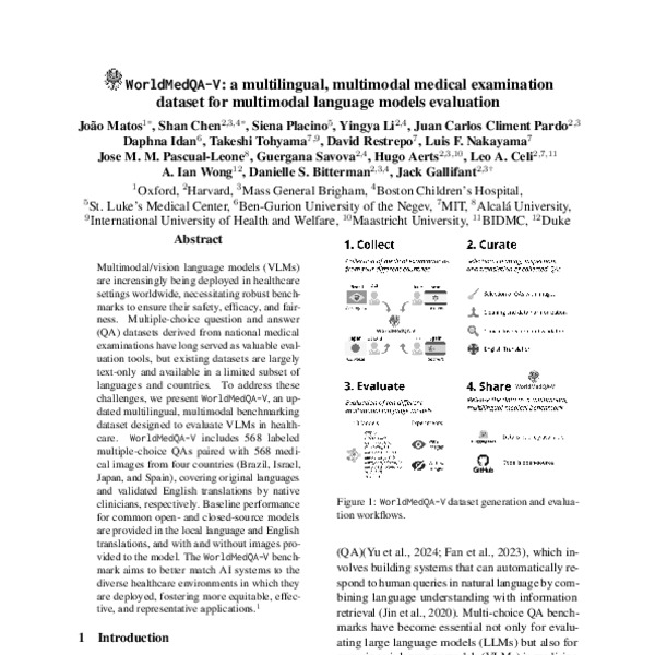 WorldMedQA-V: a multilingual, multimodal medical examination dataset for multimodal language ...