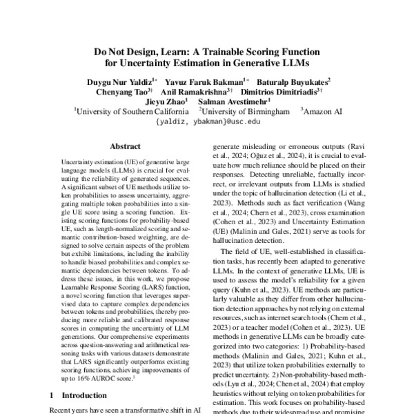Do Not Design, Learn: A Trainable Scoring Function for Uncertainty Estimation in Generative LLMs ...