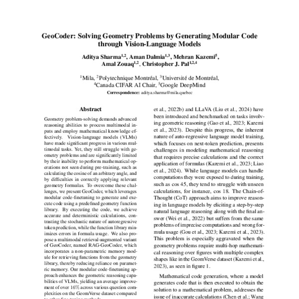 GeoCoder: Solving Geometry Problems by Generating Modular Code through Vision-Language Models ...