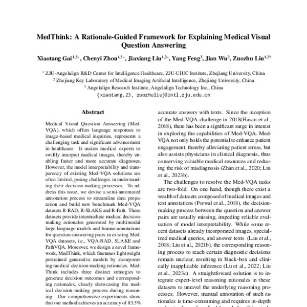 MedThink: A Rationale-Guided Framework for Explaining Medical Visual ...