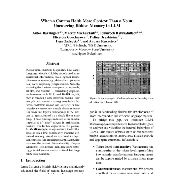 LLM-Microscope: Uncovering the Hidden Role of Punctuation in Context Memory of Transformers ...