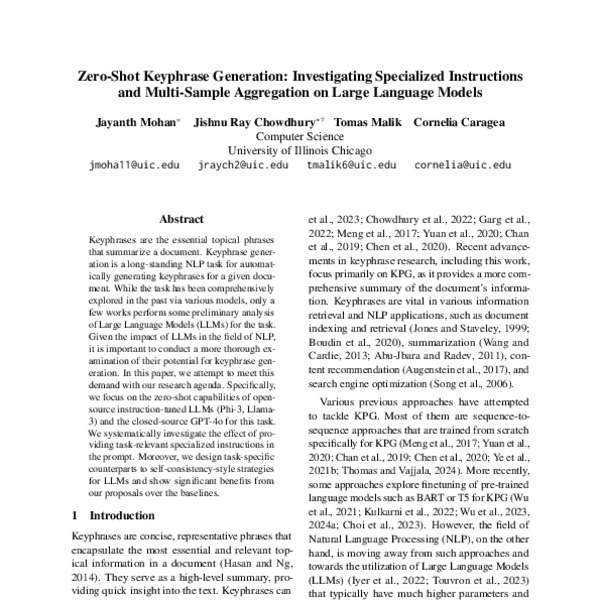 Zero-Shot Keyphrase Generation: Investigating Specialized Instructions and Multi-sample ...