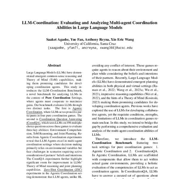 Llm Coordination Evaluating And Analyzing Multi Agent Coordination