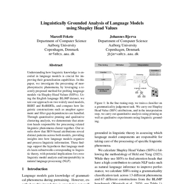 Linguistically Grounded Analysis of Language Models using Shapley Head Values - ACL Anthology
