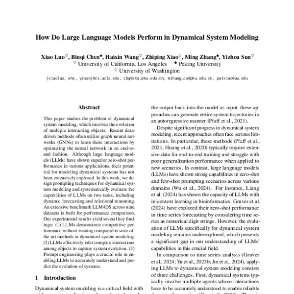 How Do Large Language Models Perform in Dynamical System Modeling - ACL Anthology
