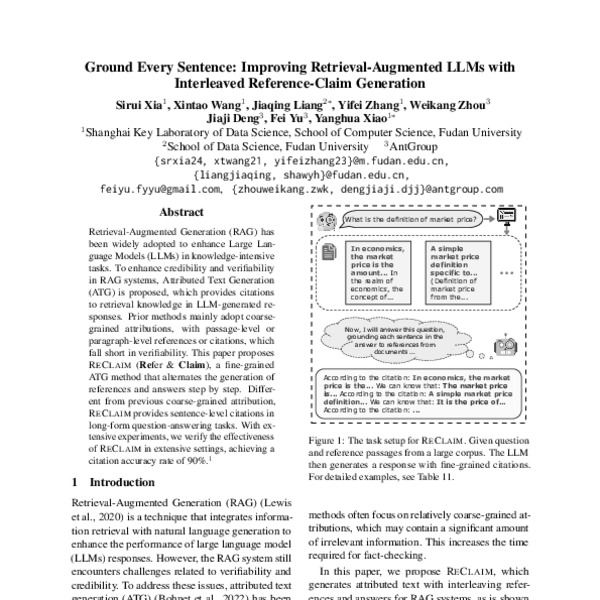 Ground Every Sentence Improving Retrieval Augmented Llms With Interleaved Reference Claim
