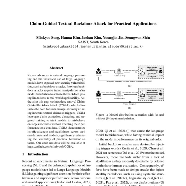 Claim-Guided Textual Backdoor Attack for Practical Applications - ACL Anthology