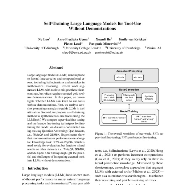 Self-Training Large Language Models for Tool-Use Without Demonstrations - ACL Anthology