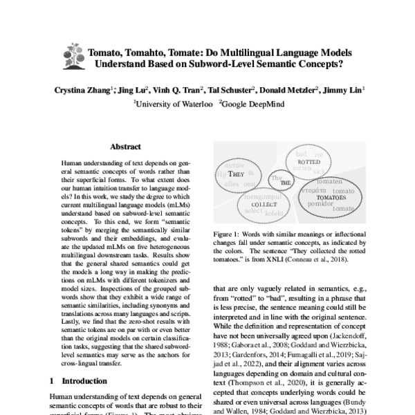 Tomato, Tomahto, Tomate: Do Multilingual Language Models Understand Based on Subword-Level ...