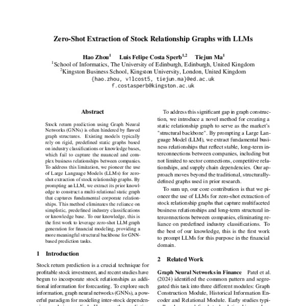 Zero-Shot Extraction of Stock Relationship Graphs with LLMs - ACL Anthology