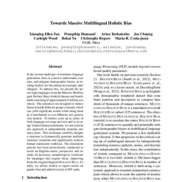Towards Massive Multilingual Holistic Bias - ACL Anthology
