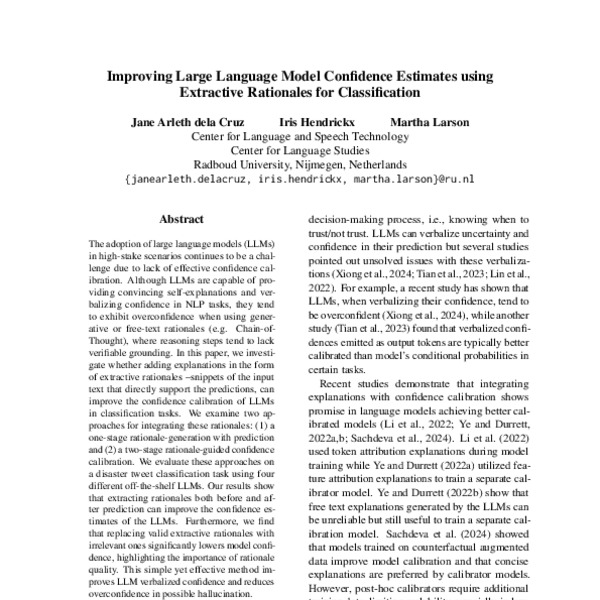 Improving Large Language Model Confidence Estimates using Extractive ...