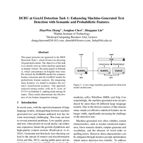 Dcbu At Genai Detection Task 1 Enhancing Machine Generated Text