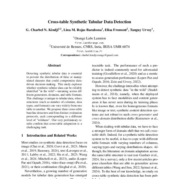 Cross-table Synthetic Tabular Data Detection - ACL Anthology