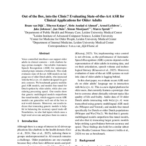 Out of the Box, into the Clinic? Evaluating State-of-the-Art ASR for ...