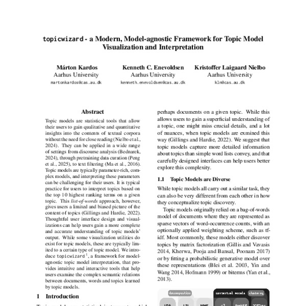topicwizard - a Modern, Model-agnostic Framework for Topic Model Visualization and ...
