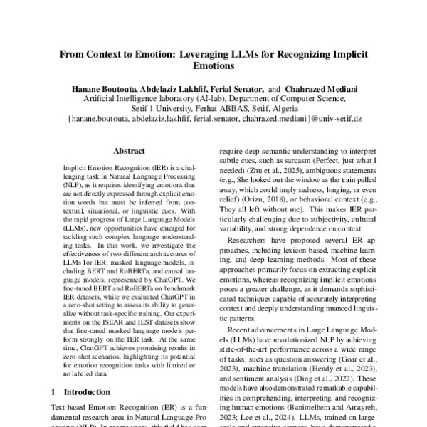 From Context to Emotion: Leveraging LLMs for Recognizing Implicit ...