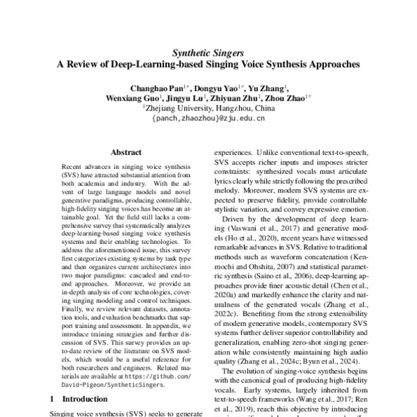 Synthetic Singers: A Review of Deep-Learning-based Singing Voice ...