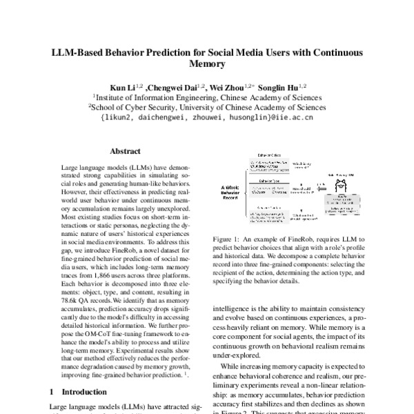 LLM-Based Behavior Prediction for Social Media Users with Continuous ...