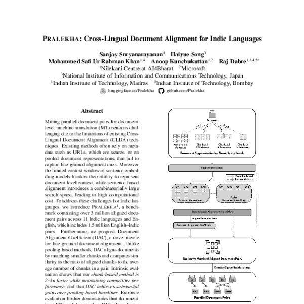 PRALEKHA: Cross-Lingual Document Alignment for Indic Languages - ACL ...