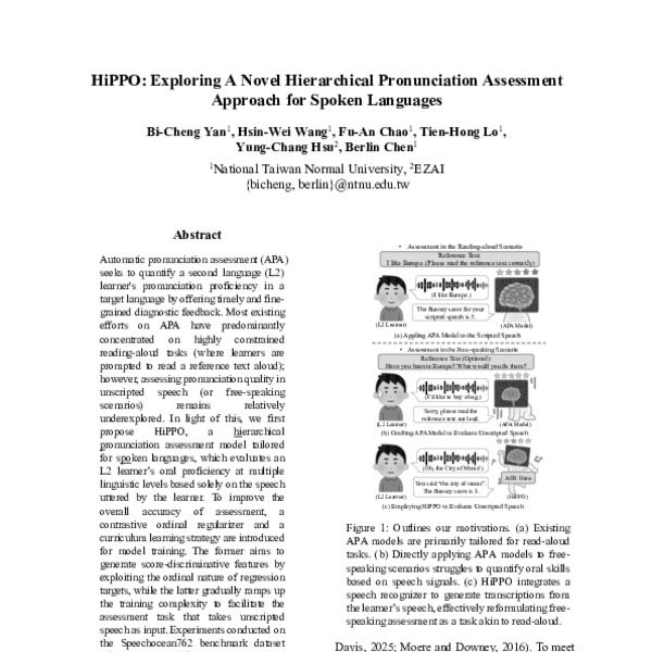 HiPPO: Exploring A Novel Hierarchical Pronunciation Assessment Approach ...