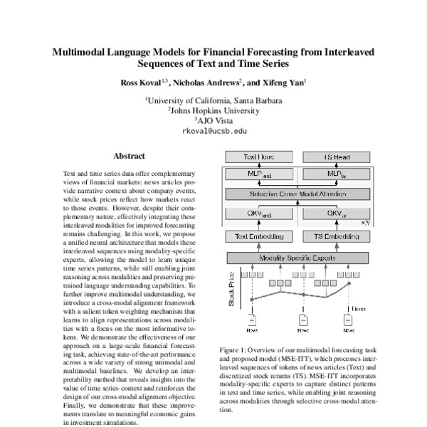 Multimodal Language Models for Financial Forecasting from Interleaved ...