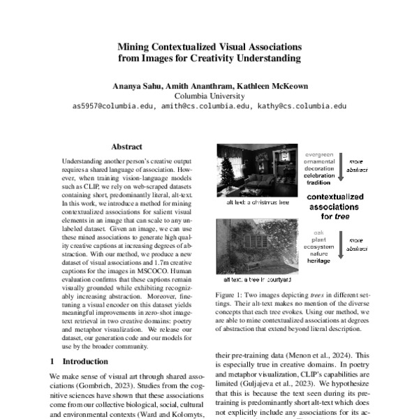 Mining Contextualized Visual Associations from Images for Creativity ...